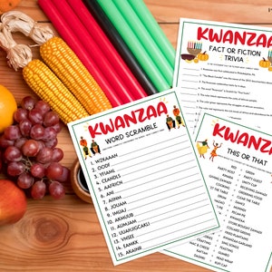 Kwanzaa 10 Game BUNDLE | Printable Kwanzaa Party Games | Fun Activities ...