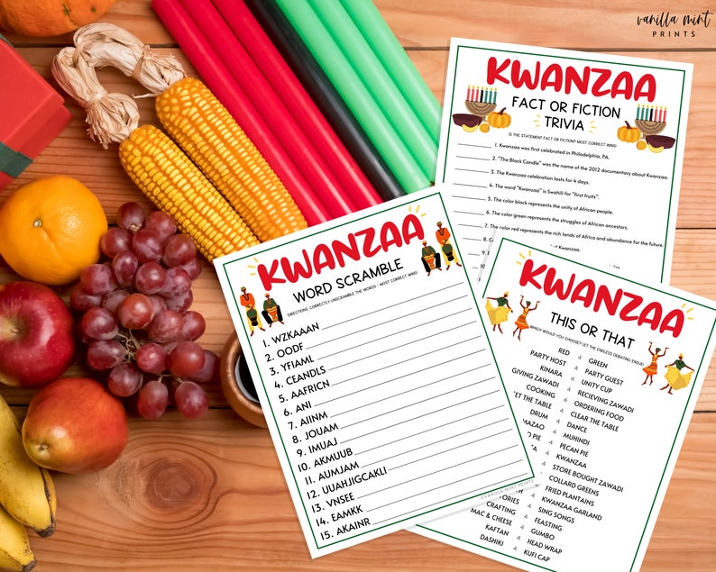 Kwanzaa 10 Game BUNDLE Printable Kwanzaa Party Games Fun - Etsy