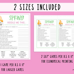 Spring Riddle Me This Game | Printable Springtime Games | Party Games ...