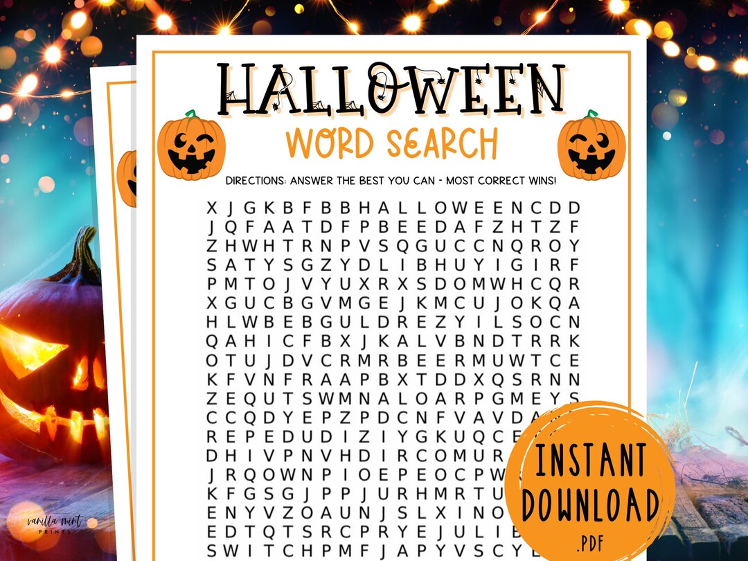 Halloween Word Search Game | Halloween Printable Games | Halloween ...