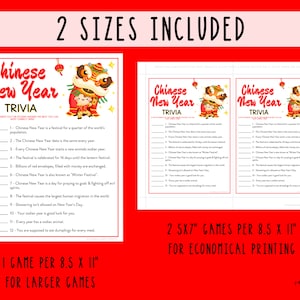 Chinese New Year Trivia Game | Lunar New Year Printable | Party Game ...