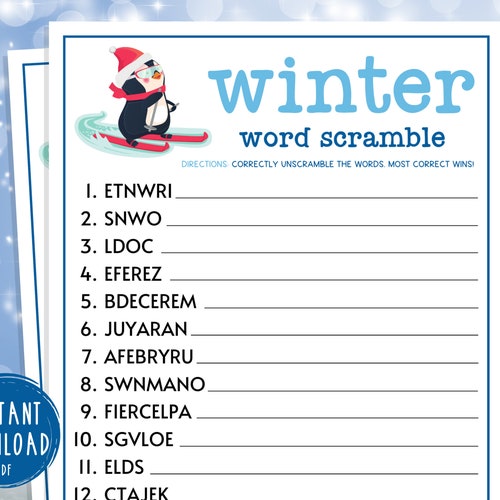 Winter Memory Matching Game Printable Winter Games for Kids - Etsy