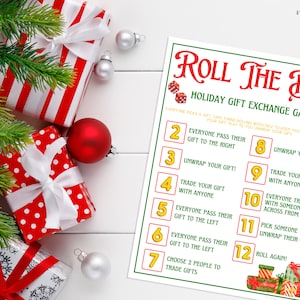 Roll the Dice Holiday Gift Exchange Game | Christmas Printable Games ...