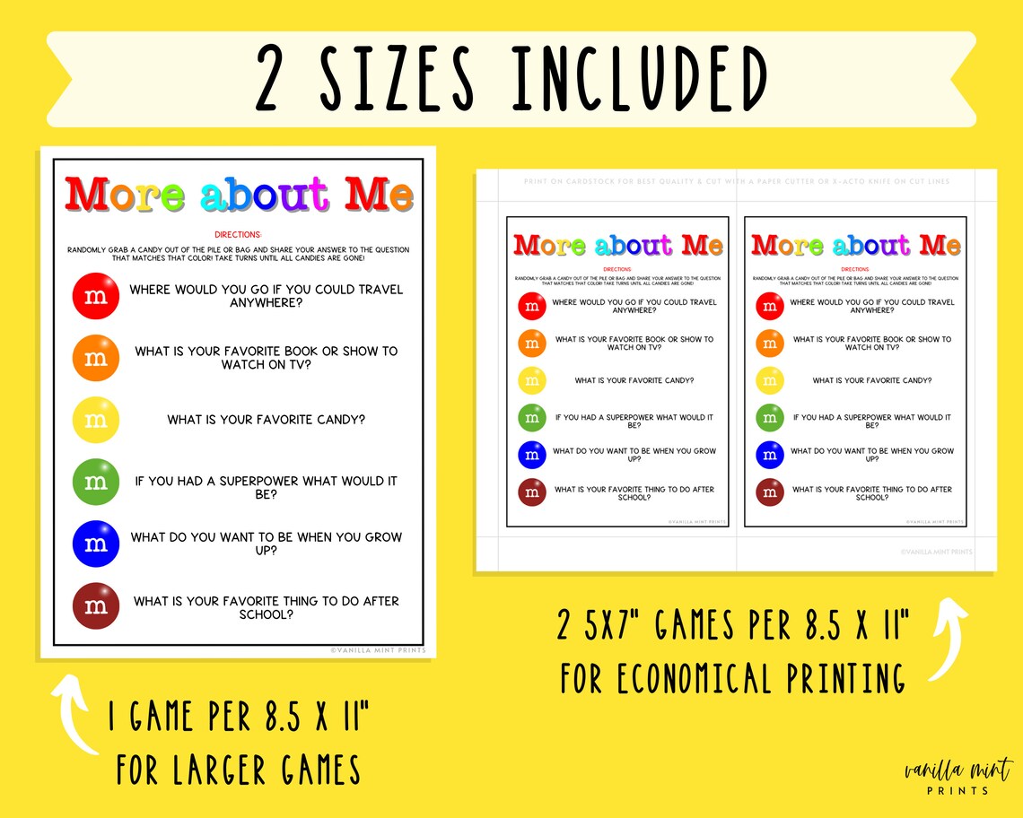 More About Me Icebreaker Game Back to School First Day of - Etsy