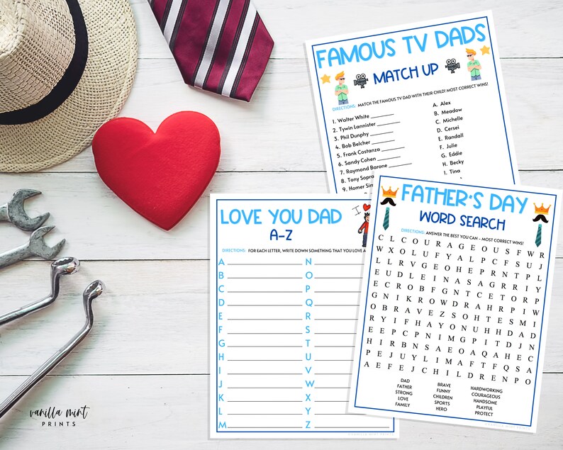 Father's Day 10 Game BUNDLE Father's Day Games | Etsy