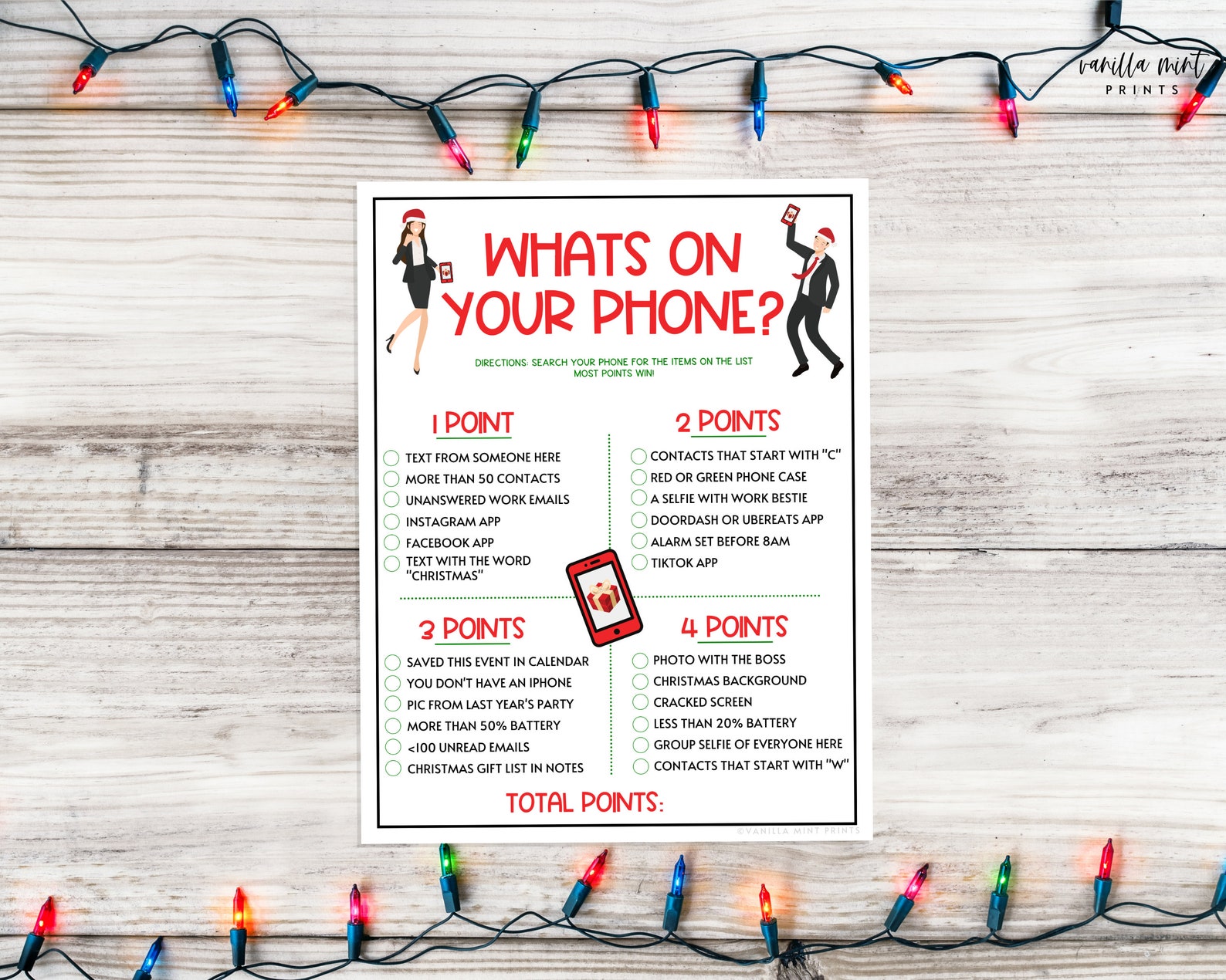 Holiday Office Party Whats on Your Phone Game | Xmas Games | Christmas ...