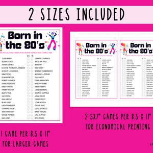Totally 80's Born in the 80s Trivia Party Game | Printable 1980s Game ...