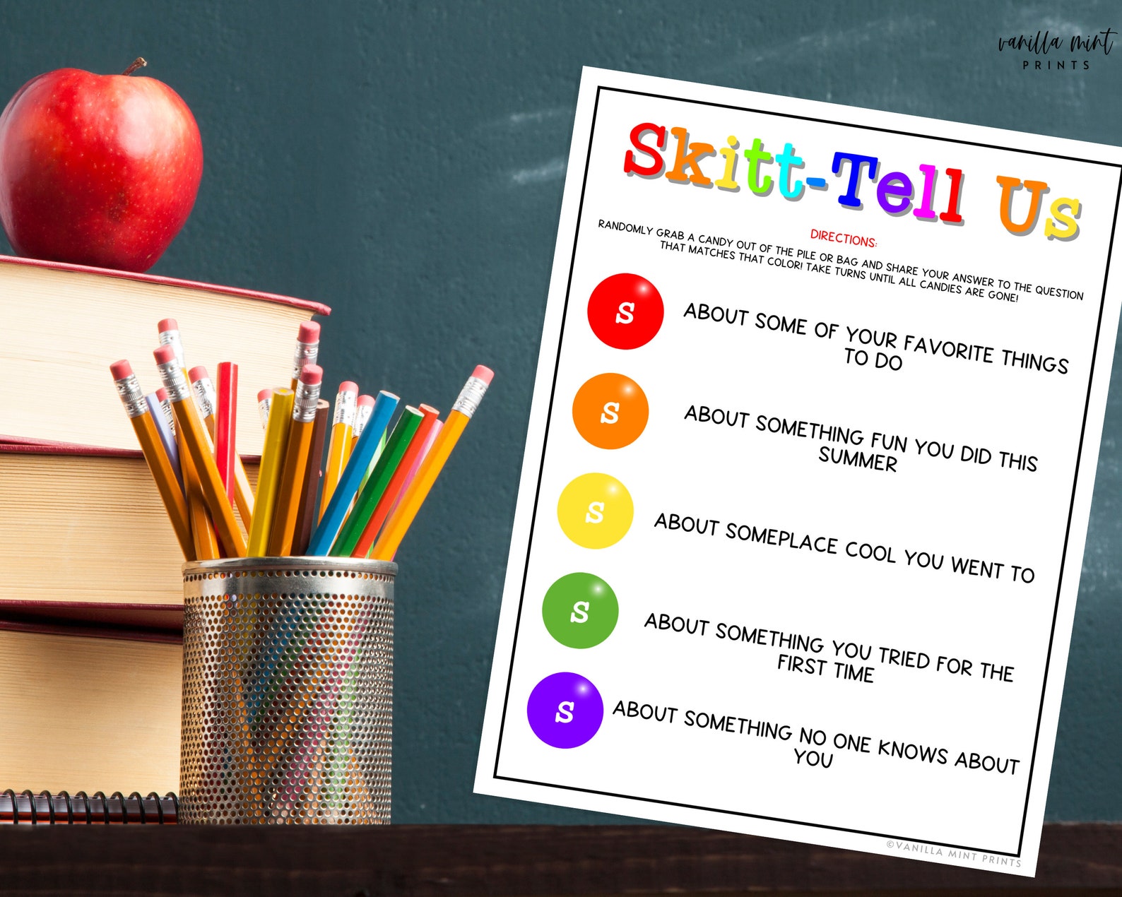 Skitt-tell Us Icebreaker Game Back to School First Day of - Etsy
