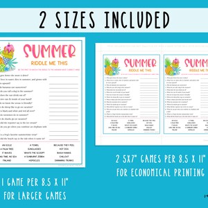 Summer Riddle Me This Game | Printable Summertime Games | Party Games ...