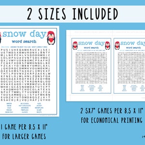 Snow Day Word Search Game | Fun Printable Winter Games | Wintertime ...