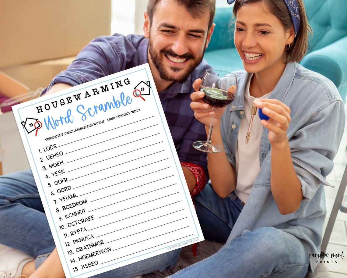 Housewarming Party Games Word Scramble Fun Housewarming - Etsy