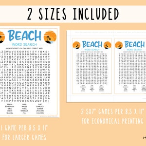 Beach Word Search Game | Printable Summertime Games | Fun Beach ...