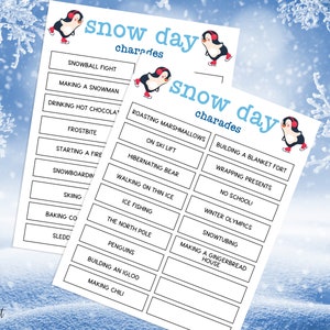 Snow Day Charades Game | Fun Printable Winter Game | Wintertime ...
