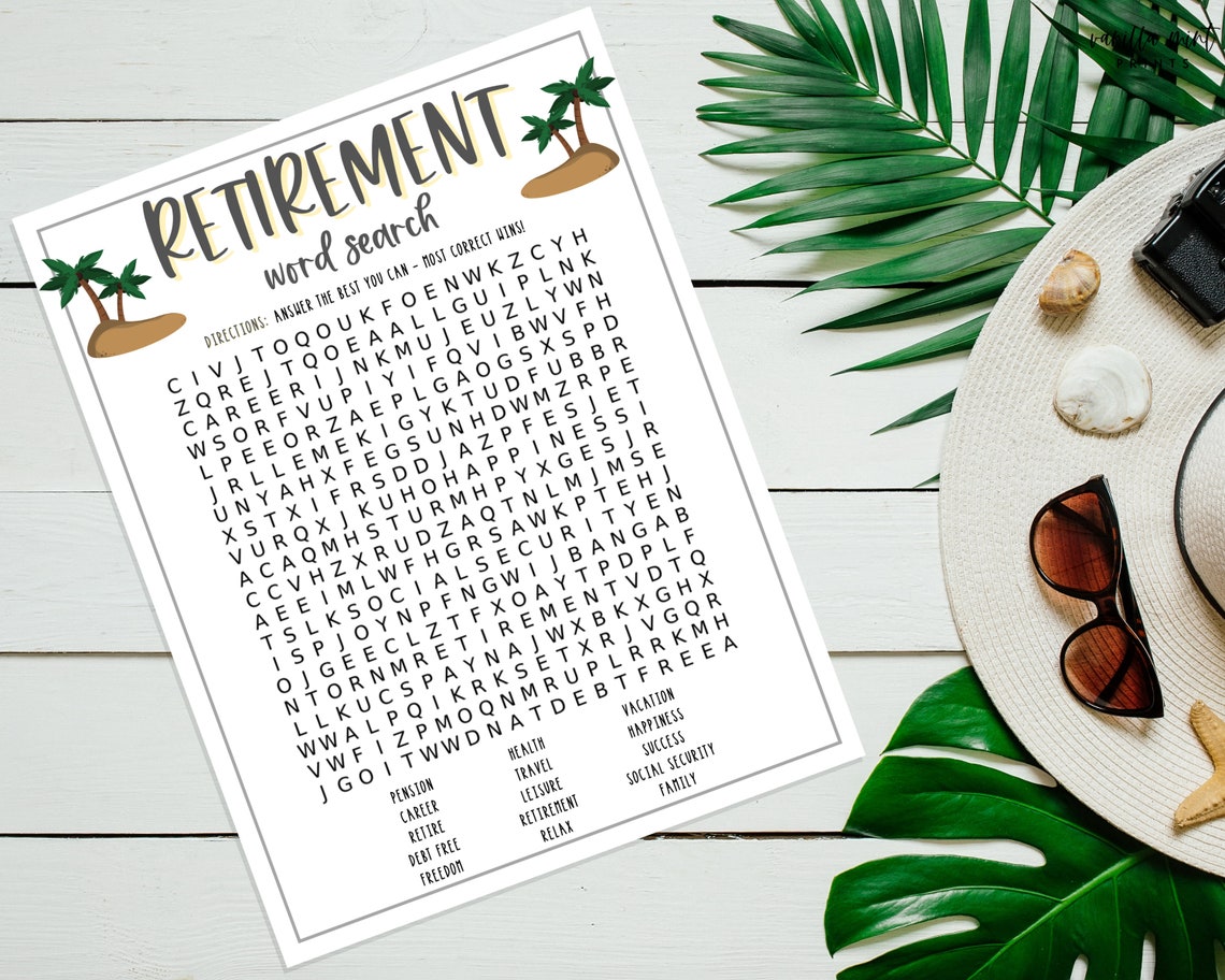 Retirement Party Games Retirement Word Search Fun - Etsy