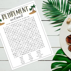 Retirement Party Games | Retirement Word Search | Fun Retirement Party ...
