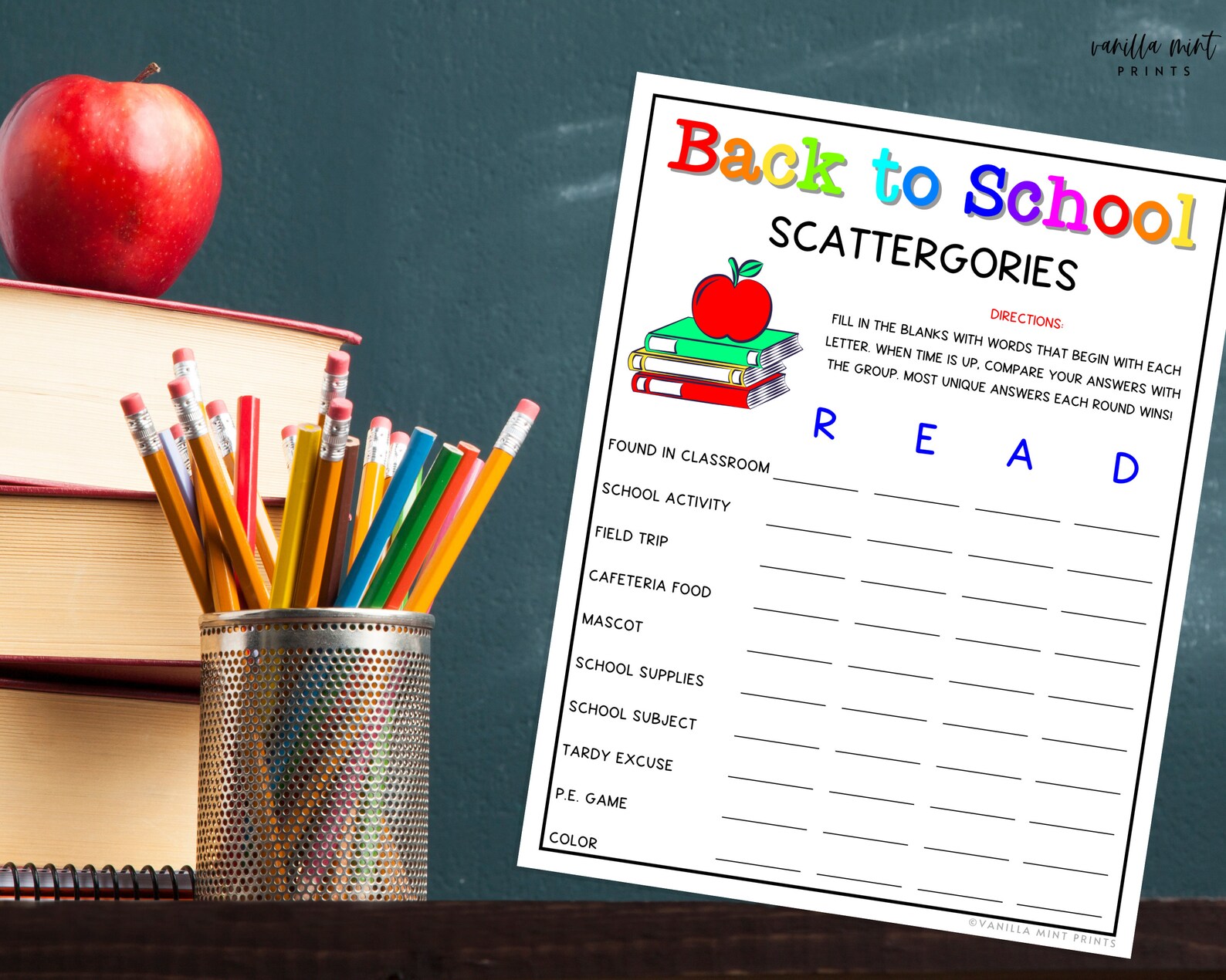 Back to School Game Scattergories First Day of School - Etsy