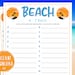 Beach A-Z Word Race Game Printable Summertime Games Fun Beach Vacation ...