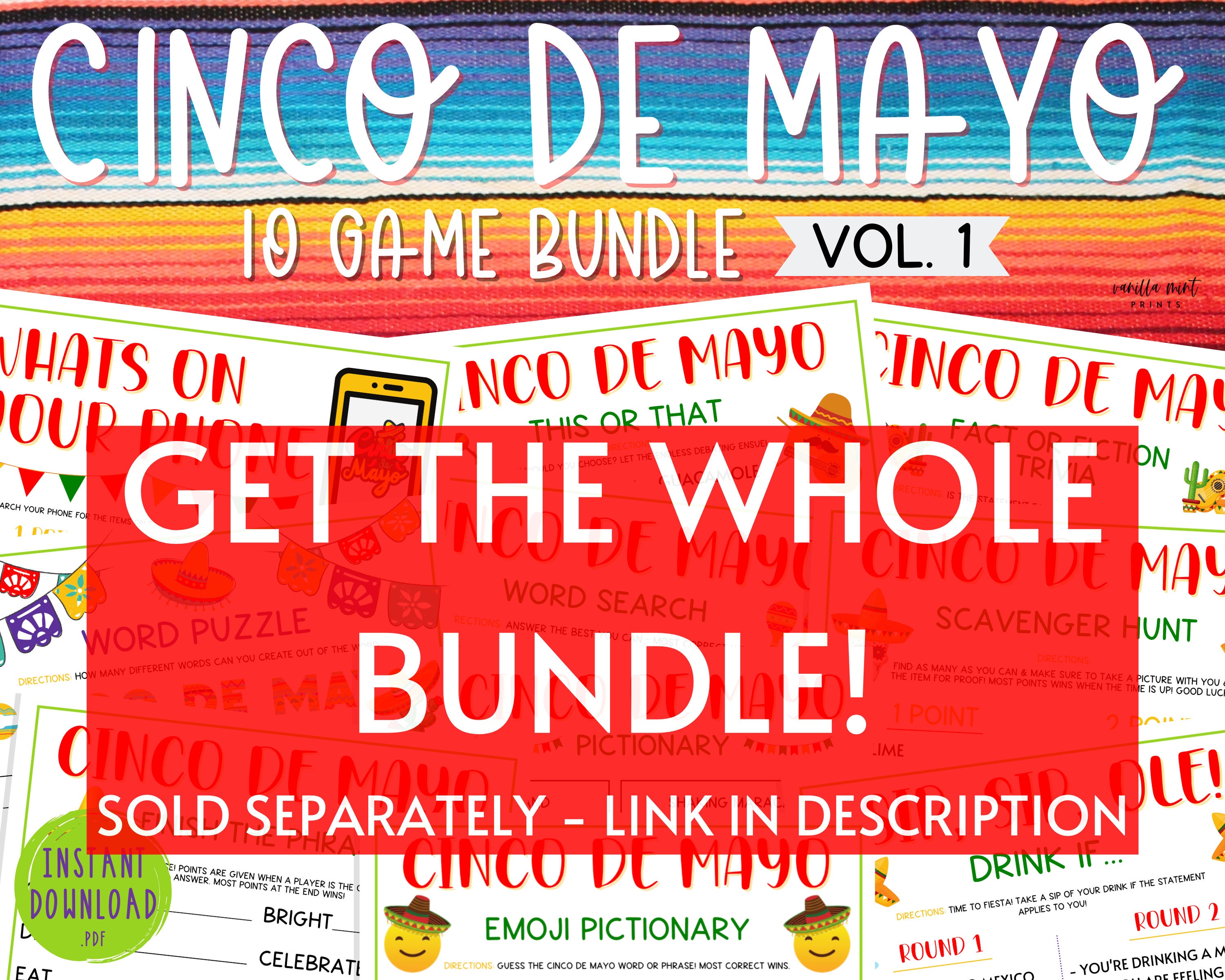 Cinco De Mayo Scattergories Game Word Game Mexican Party - Etsy