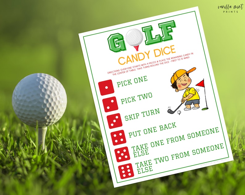 Golf Candy Dice Game Printable Golf Team Party Games - Etsy Canada
