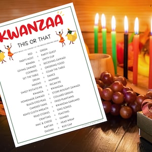 Kwanzaa This or That | Printable Kwanzaa Party Games | Fun Activities ...