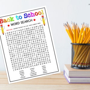 Back to School Game Word Search First Day of School - Etsy