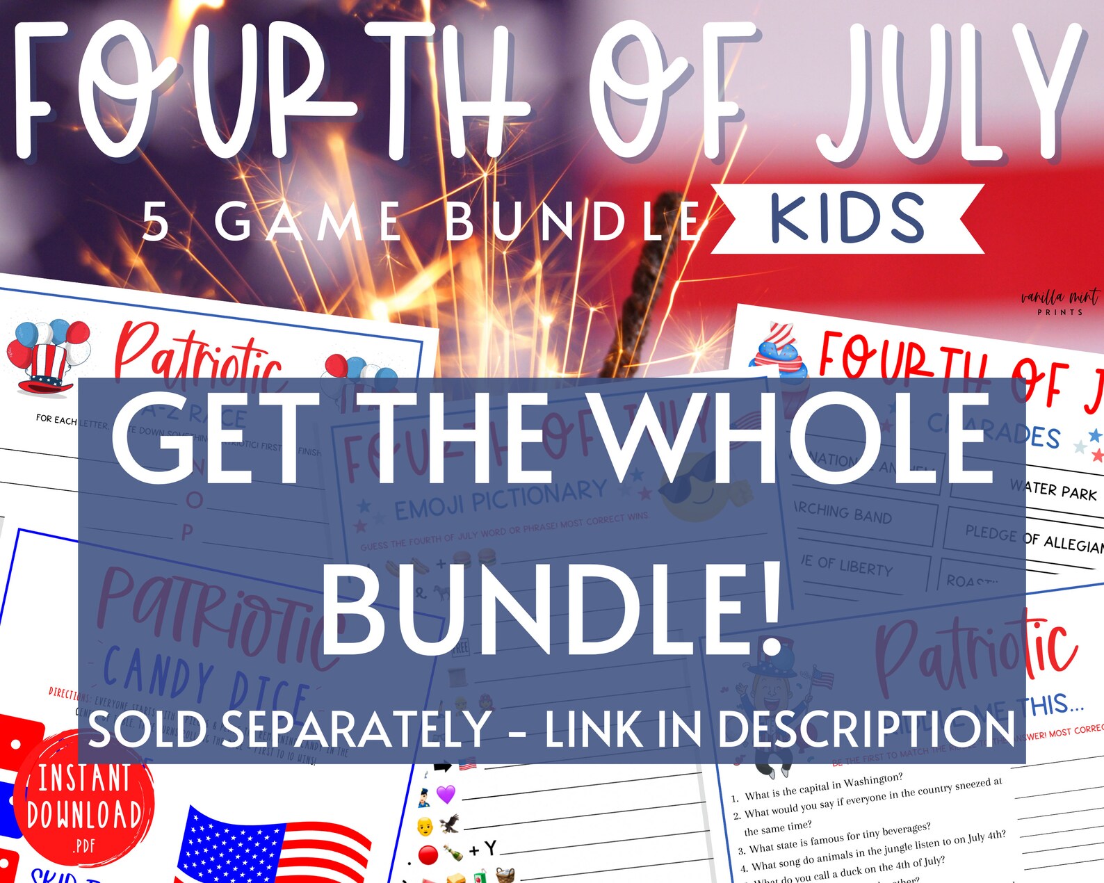 Fourth of July Charades Game | 4th of July Printable Games ...
