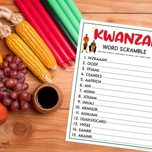 Kwanzaa Word Scramble | Printable Kwanzaa Party Games | Fun Activities ...