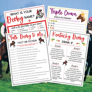 Kentucky Derby 10 Game BUNDLE Volume 1 | Ten Horse Race Party Games ...