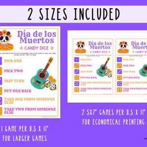 Día De Los Muertos Candy Dice | Printable Day of the Dead Party Game ...