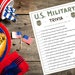 U.S. Military Trivia Game Memorial Day Printable Party Games America ...
