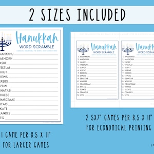 Hanukkah Word Scramble Party Games | Chanukah Celebration Games ...