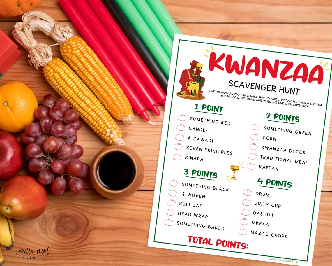 Kwanzaa Scavenger Hunt Printable Kwanzaa Party Games Fun - Etsy