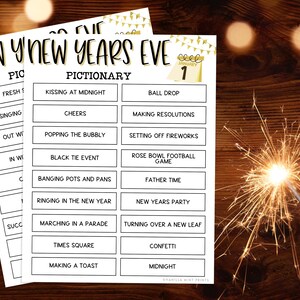 New Years Eve Pictionary Game Fun New Years Eve Party Games NYE Adult ...