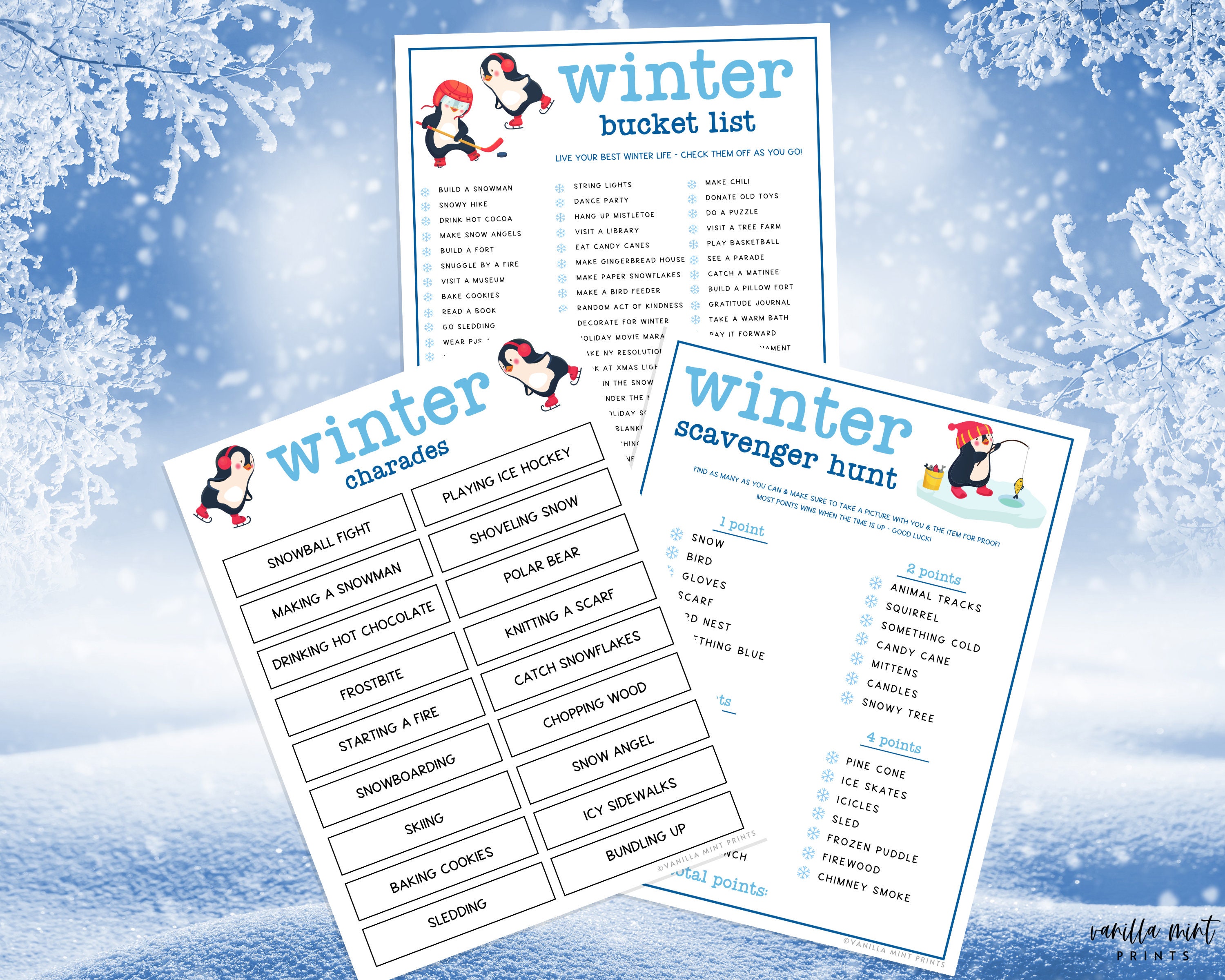 10 Winter Games BUNDLE Printable Winter Games PACK - Etsy