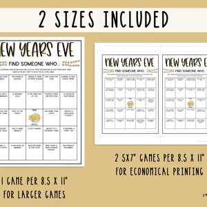New Years Eve Find Someone Who Bingo Game | New Years Games | New Years ...