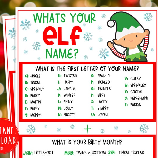 Whats Your Elf Name - Etsy