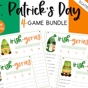 St. Patrick's 4 Game Scattergories BUNDLE | Irish | Fun St. Pattys Day ...