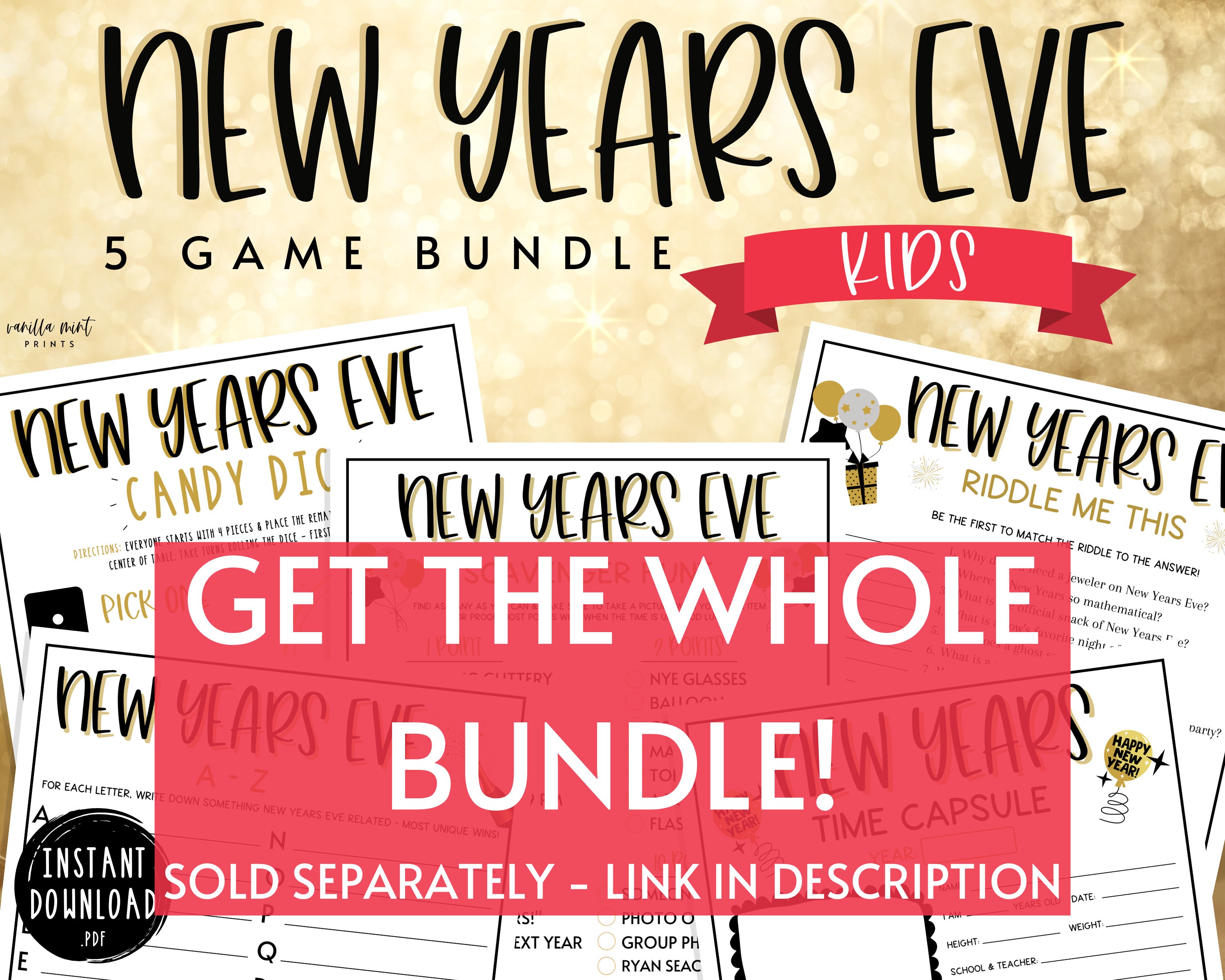 10 New Years Eve Party Games BUNDLE Volume 1 Printable New | Etsy