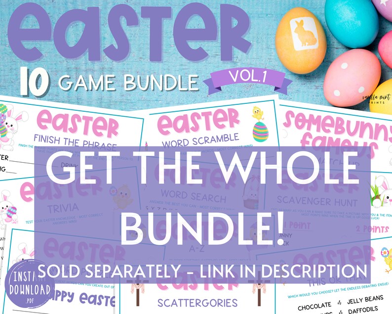 Easter A to Z Word Puzzle Printable Easter Games Party - Etsy