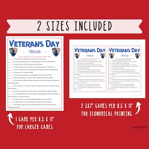 Veterans Day Trivia Game | Printable Veterans Day Party Games | America ...