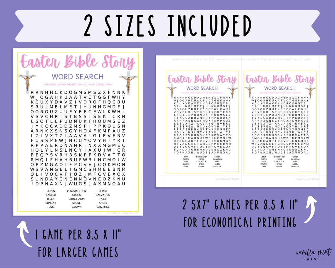 Easter Bible Story Word Search Printable Easter Games | Etsy