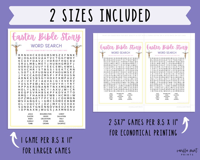 Easter Bible Story Word Search Printable Easter Games | Etsy