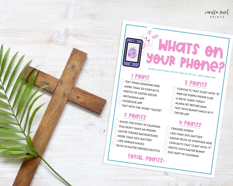 Easter Whats on Your Phone Game Printable Easter Games - Etsy