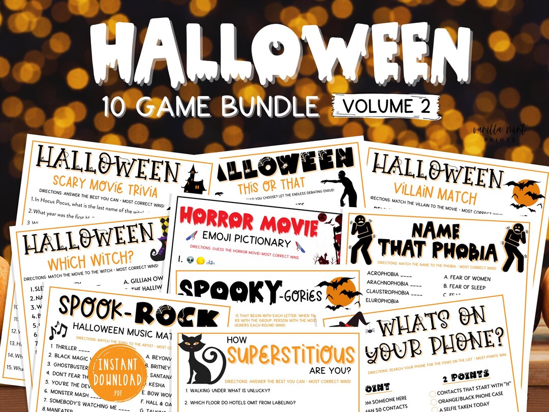 Halloween Party Games BUNDLE 10 Halloween Printable Games VOLUME 2 ...