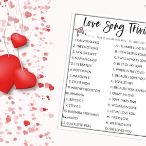 Anniversary Games | Love Song Trivia Game | Fun Anniversary Party Games ...