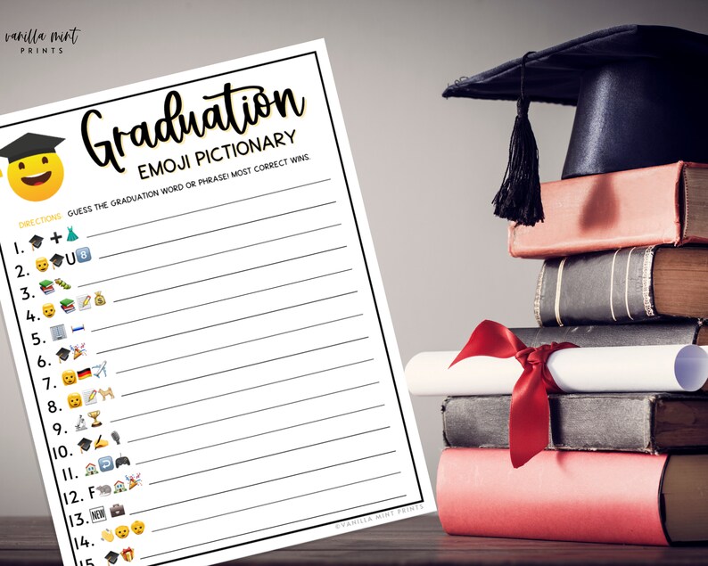 Graduation Games Emoji Pictionary Fun Graduation Party - Etsy