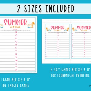 Summer A - Z Race | Printable Summertime Games | Party Games | Summer ...