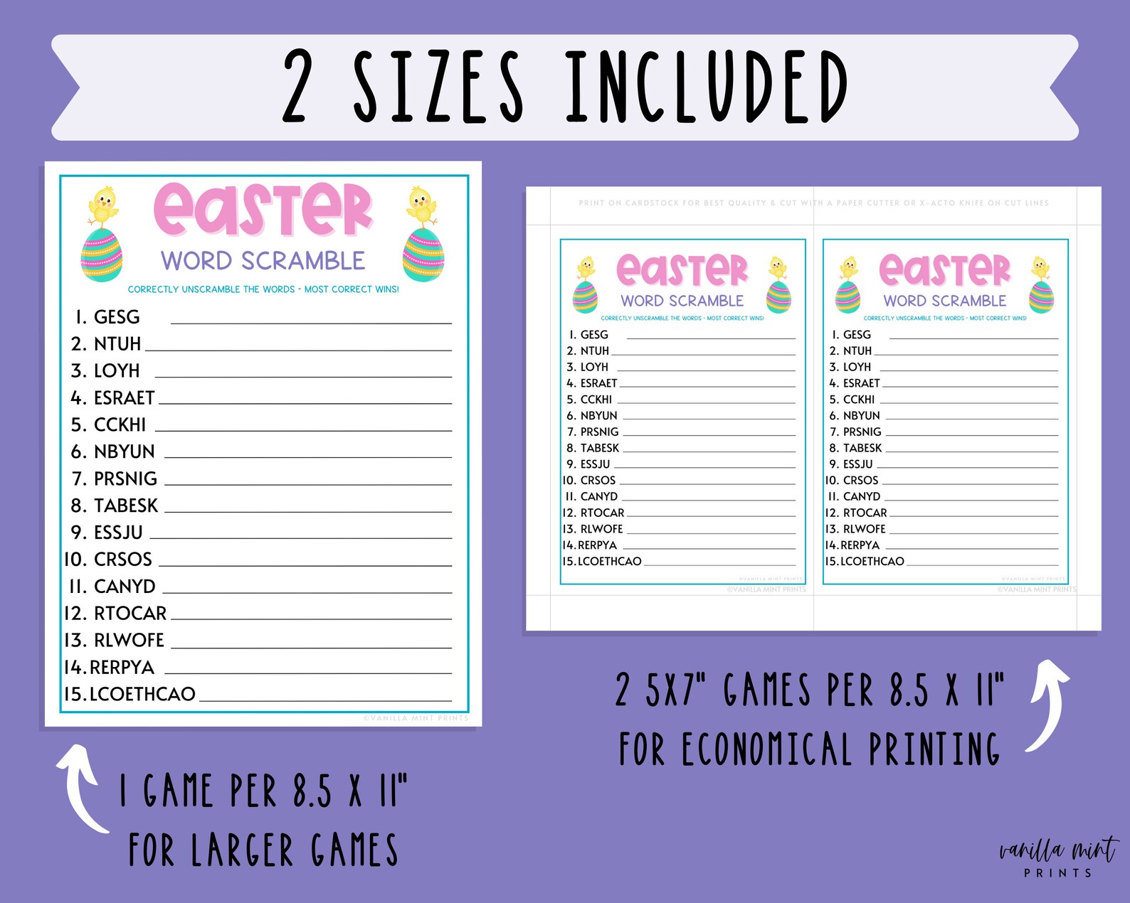 Easter Word Scramble Game Printable Easter Games Party | Etsy