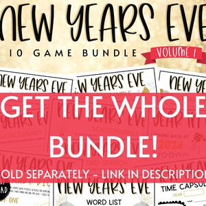 10 New Years Eve Party Games BUNDLE Volume 2 Printable New Years Game ...