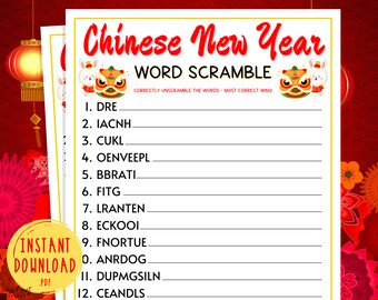 Chinese New Year Word Games - Etsy